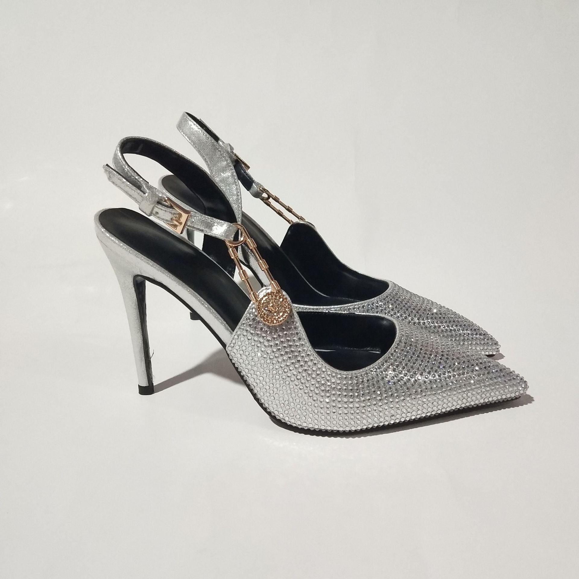 Full Diamond Stiletto Heel Sandals – Premiwear.com