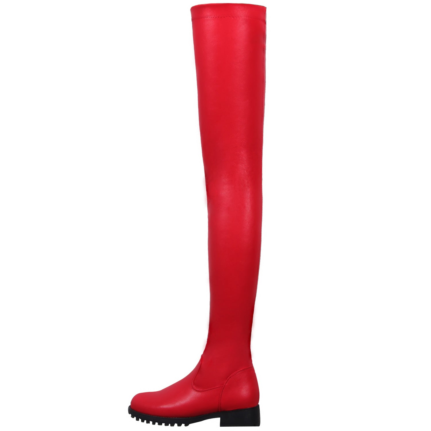 Women's Long Elastic Boots with Low Thick Heels – Premiwear.com