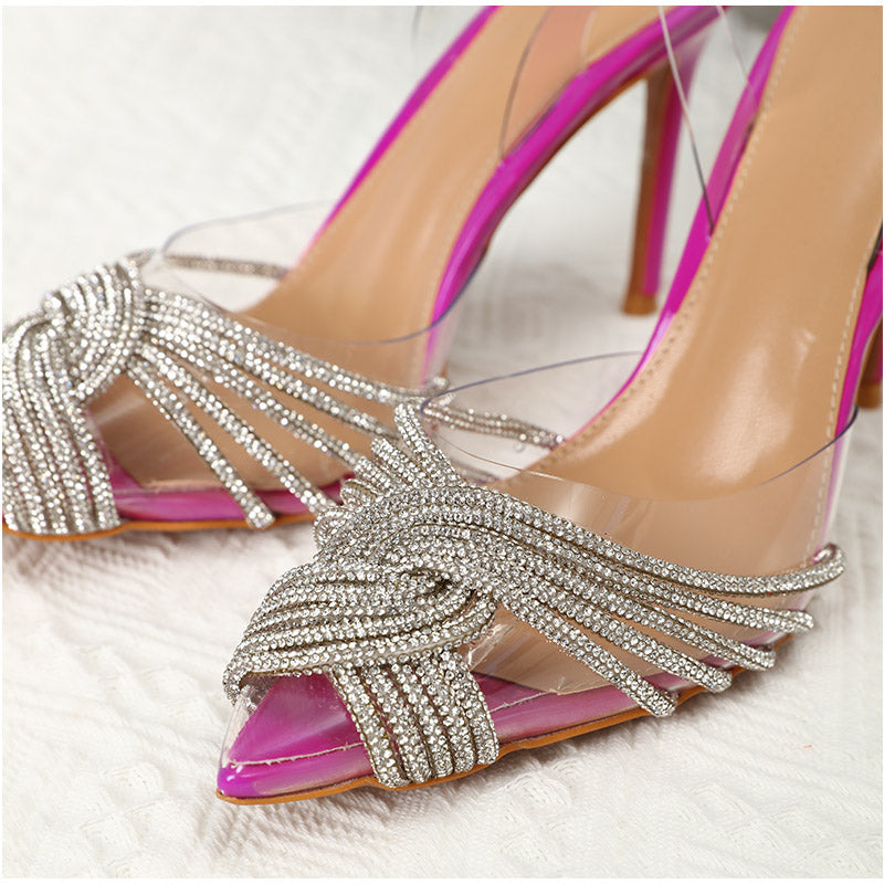 Transparent PVC Rhinestone Slingbacks High Heels – Premiwear.com