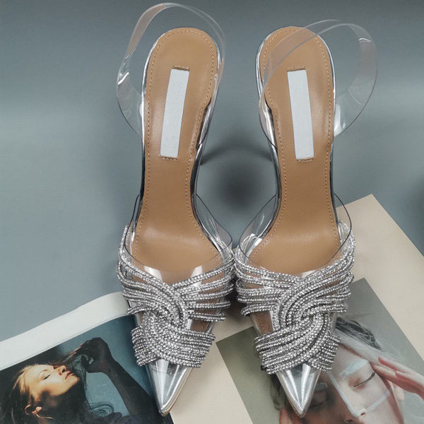 Transparent PVC Rhinestone Slingbacks High Heels – Premiwear.com